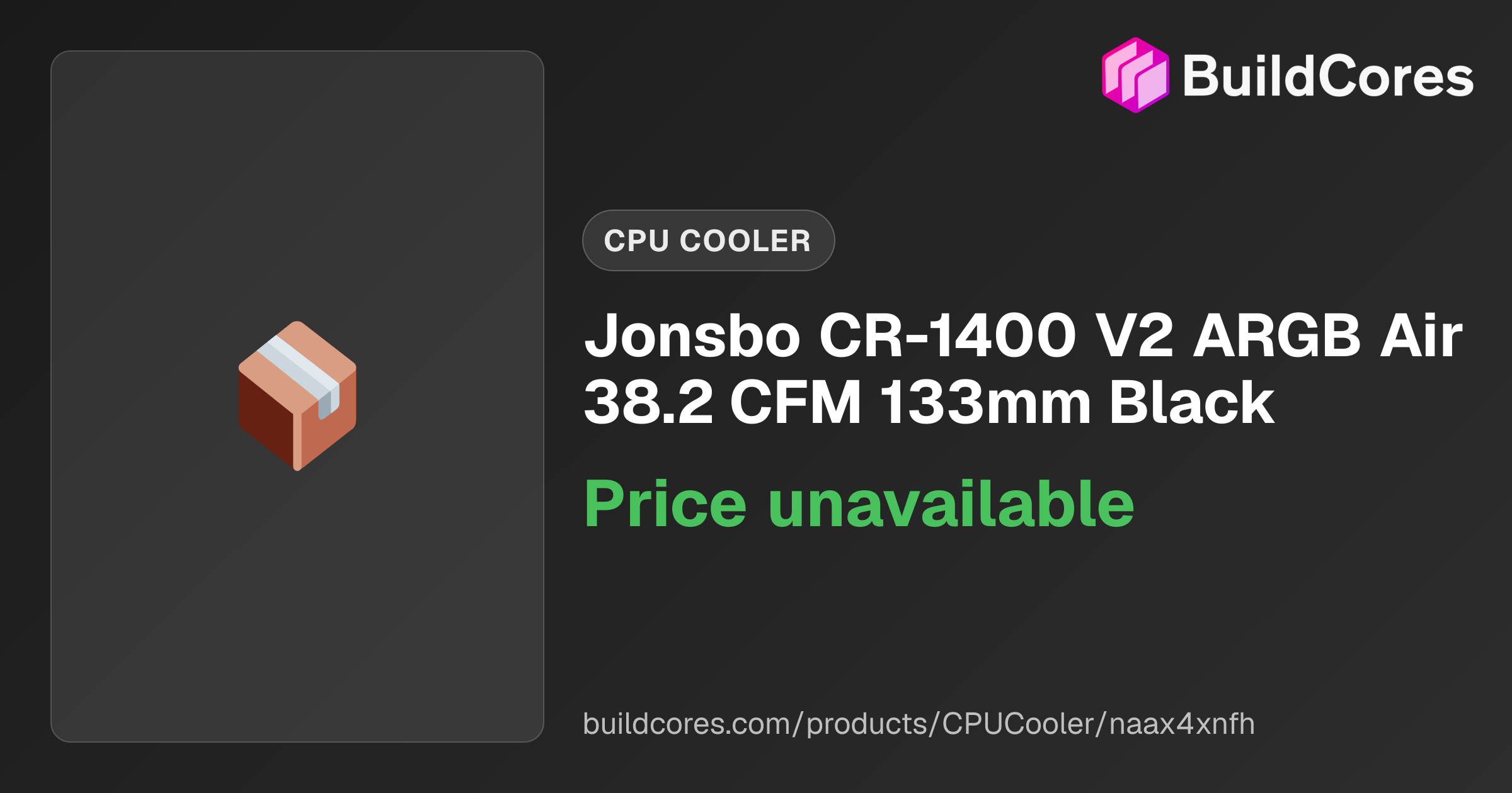 Jonsbo CR-1400 V2 ARGB Air 38.2 CFM 133mm Black | BuildCores