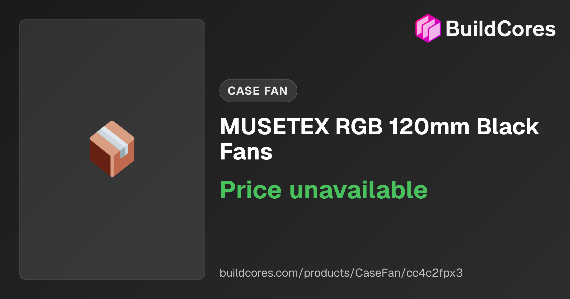 MUSETEX RGB 120mm Black Fans | BuildCores