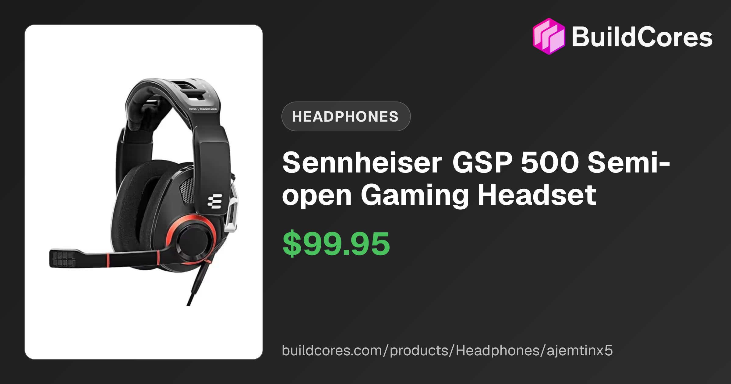 Sennheiser GSP 500 Semi-open Gaming Headset | BuildCores