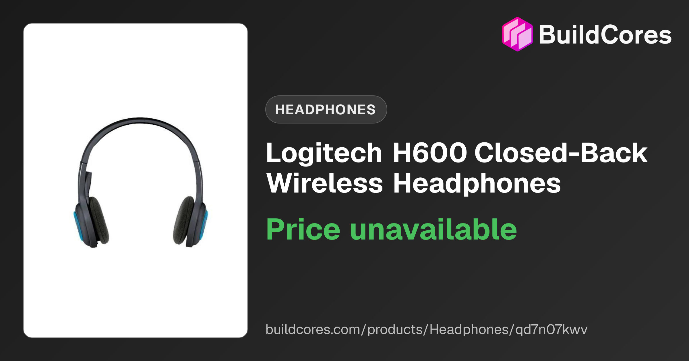 Logitech H600 Closed-Back Wireless Headphones | BuildCores