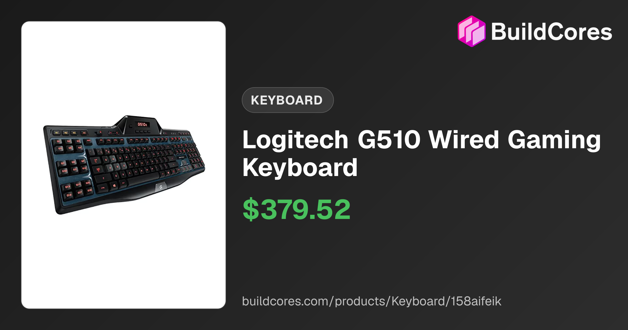 Logitech G510 Wired Gaming Keyboard | BuildCores