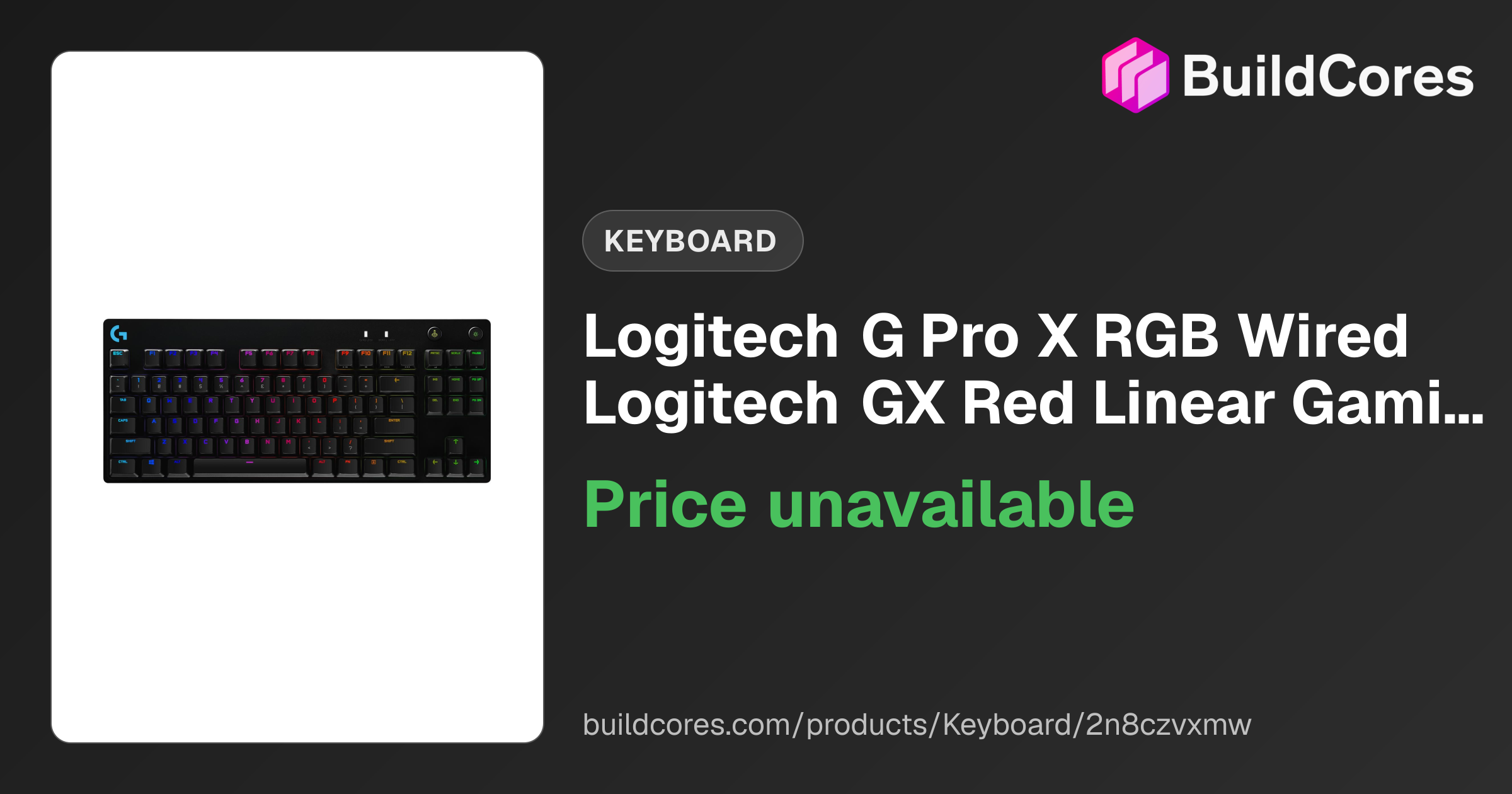 Logitech G Pro X RGB Wired Logitech GX Red Linear Gaming Keyboard ...