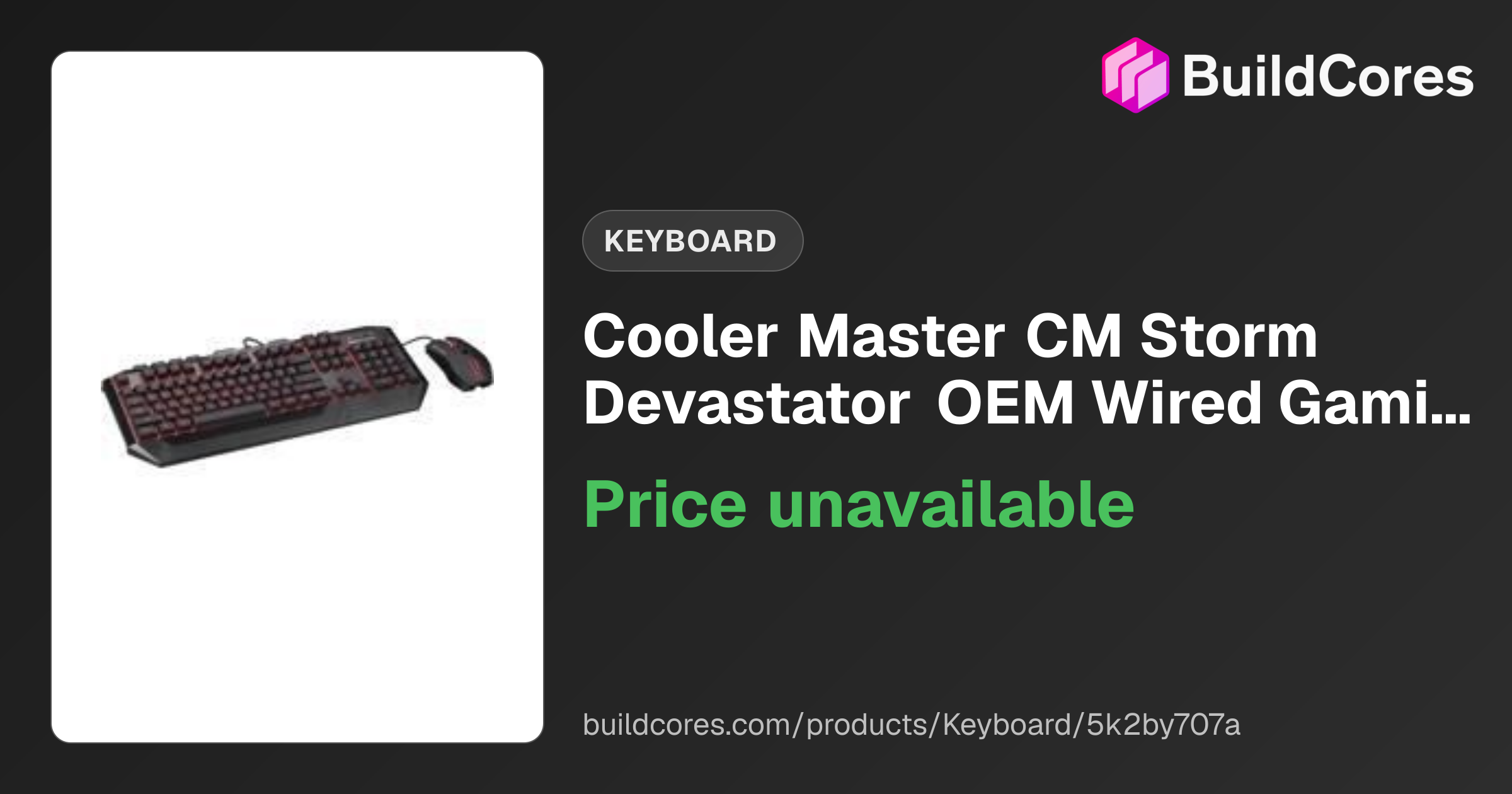Cooler Master CM Storm Devastator OEM Wired Gaming Keyboard With ...