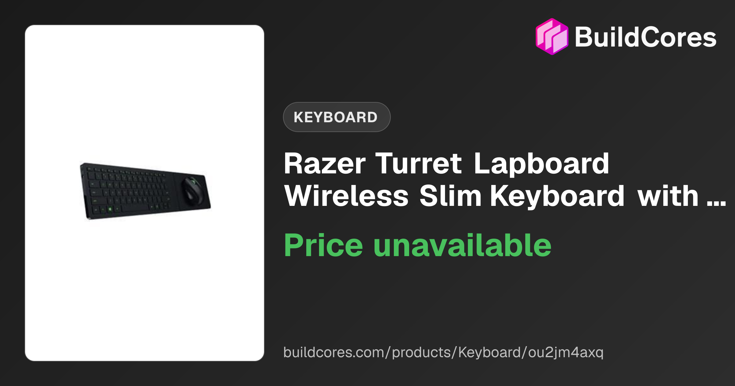 Razer Turret Lapboard Wireless Slim Keyboard with Optical Mouse ...