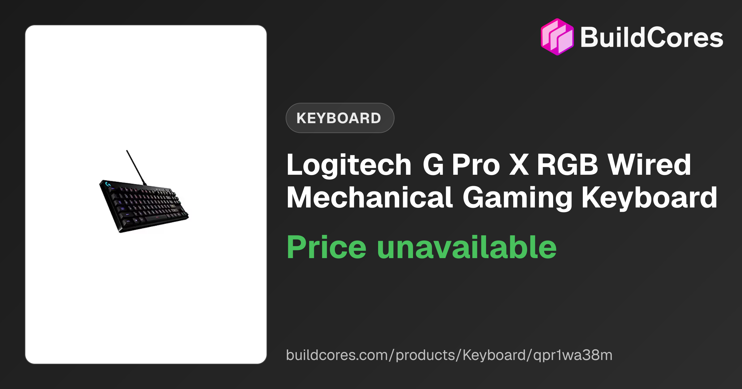 Logitech G Pro X RGB Wired Mechanical Gaming Keyboard | BuildCores
