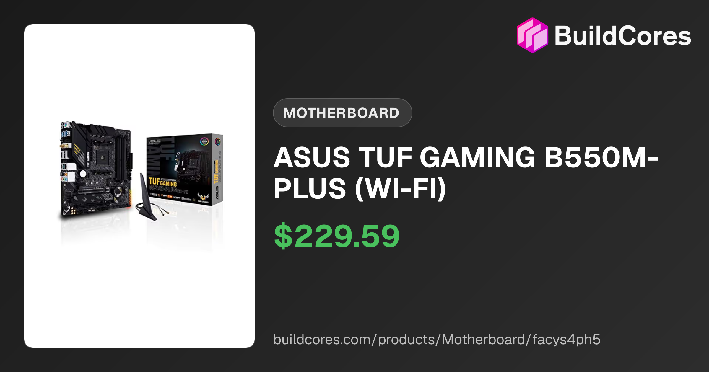 Asus B550 TUF GAMING B550M-PLUS (WI-FI) AM4 DDR4 Micro ATX | BuildCores