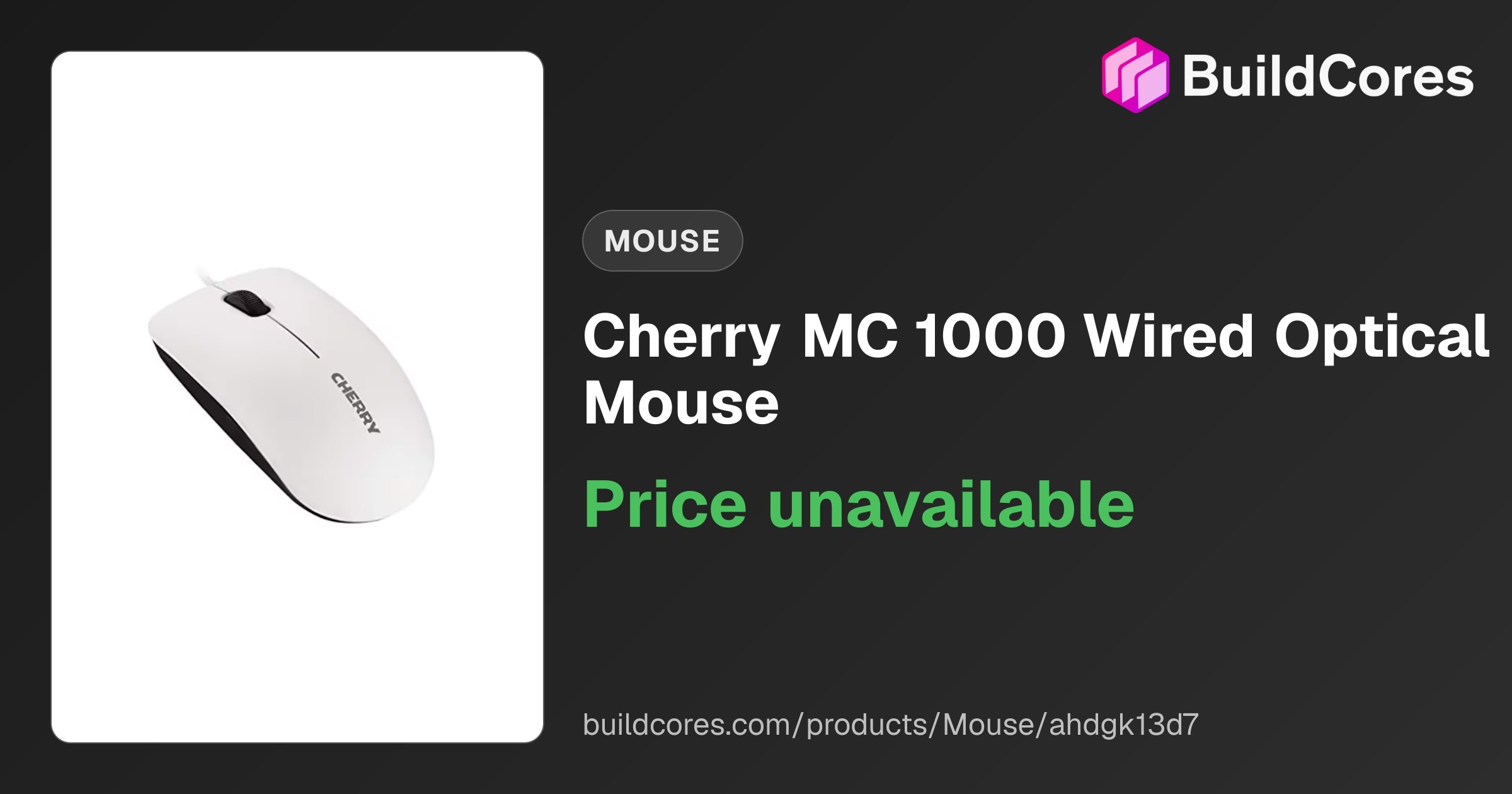 Cherry MC 1000 Wired Optical Mouse | BuildCores