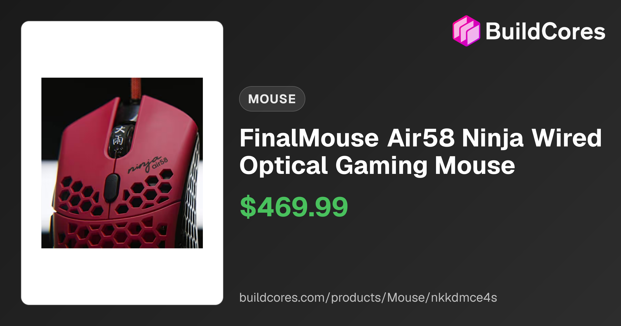 FinalMouse Air58 Ninja Wired Optical Gaming Mouse | BuildCores