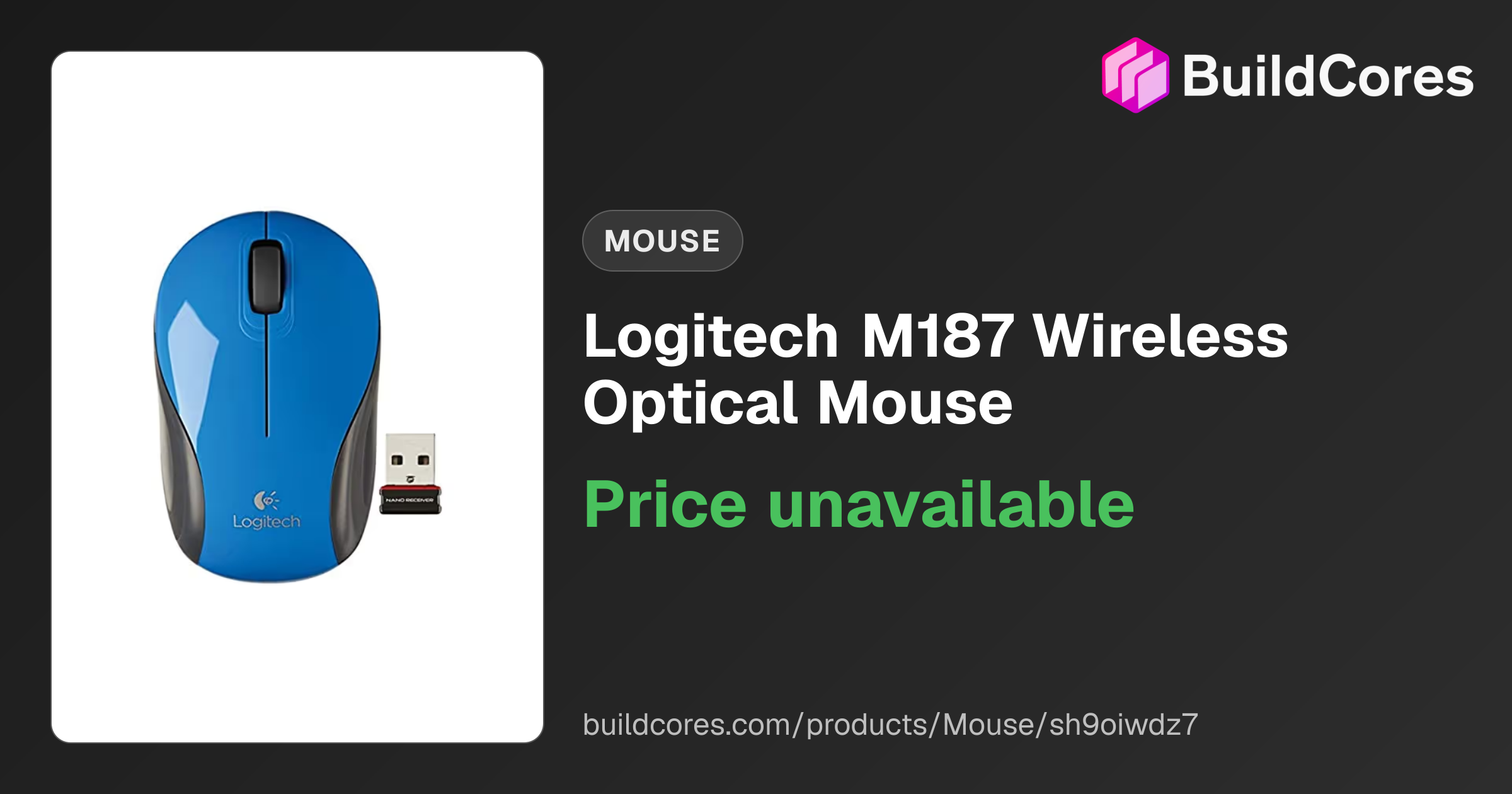 Logitech M187 Wireless Optical Mouse | BuildCores
