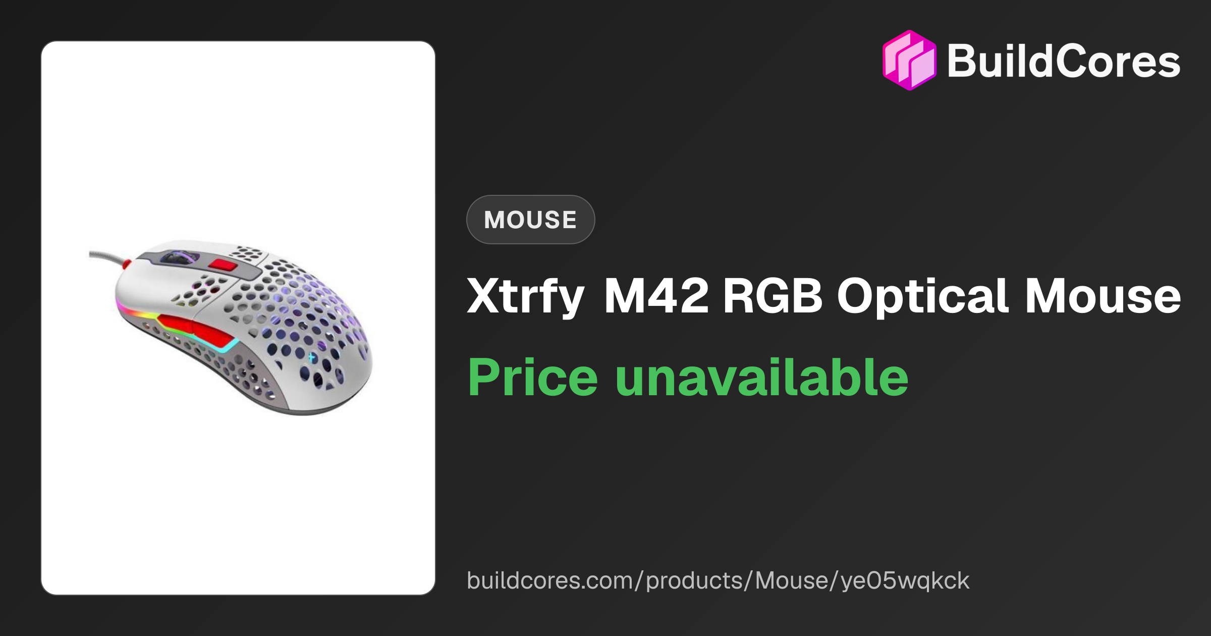 Xtrfy M42 RGB Optical Mouse | BuildCores