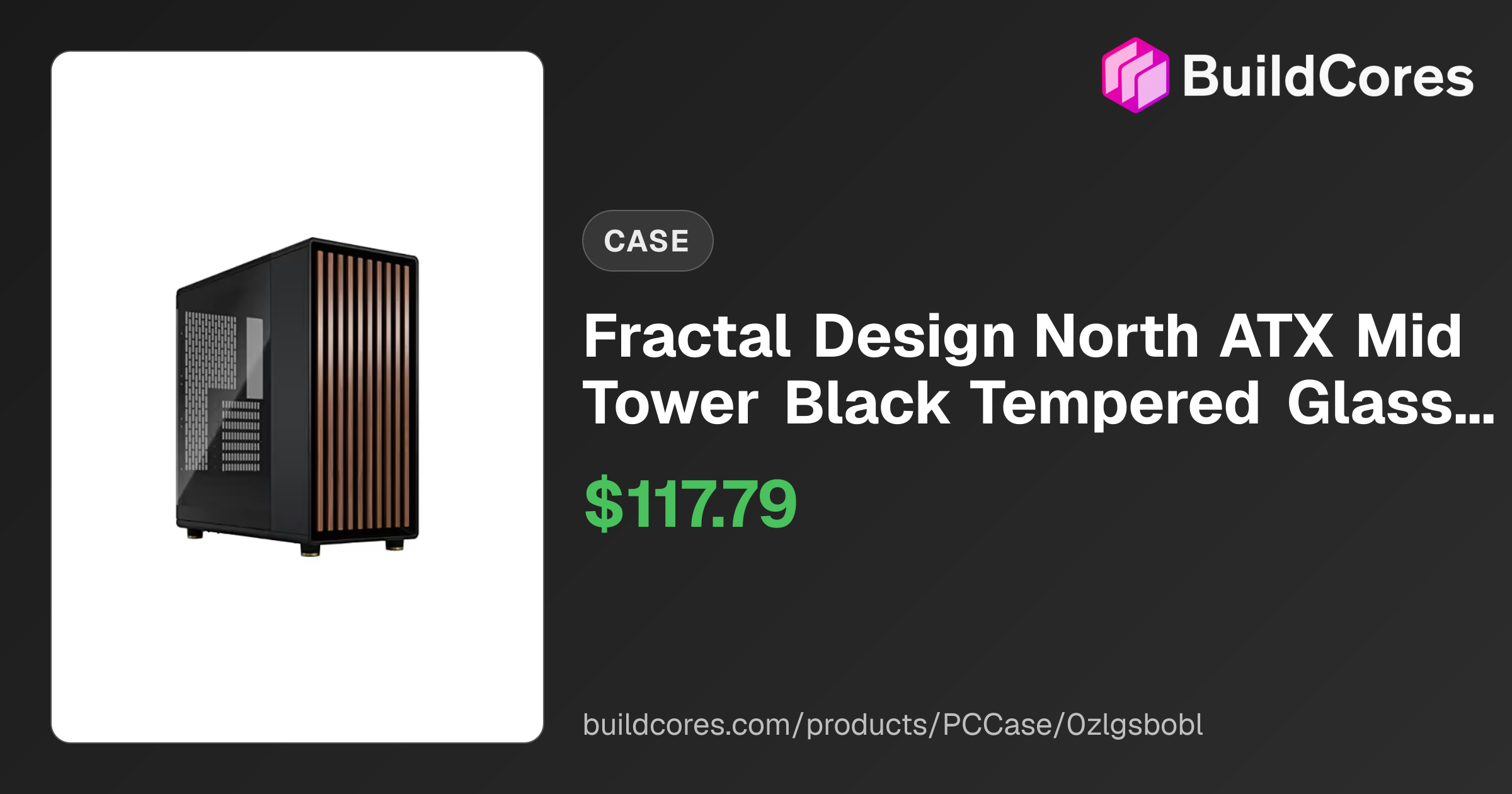 Fractal Design North ATX Mid Tower Black Tempered Glass Side Panel ...