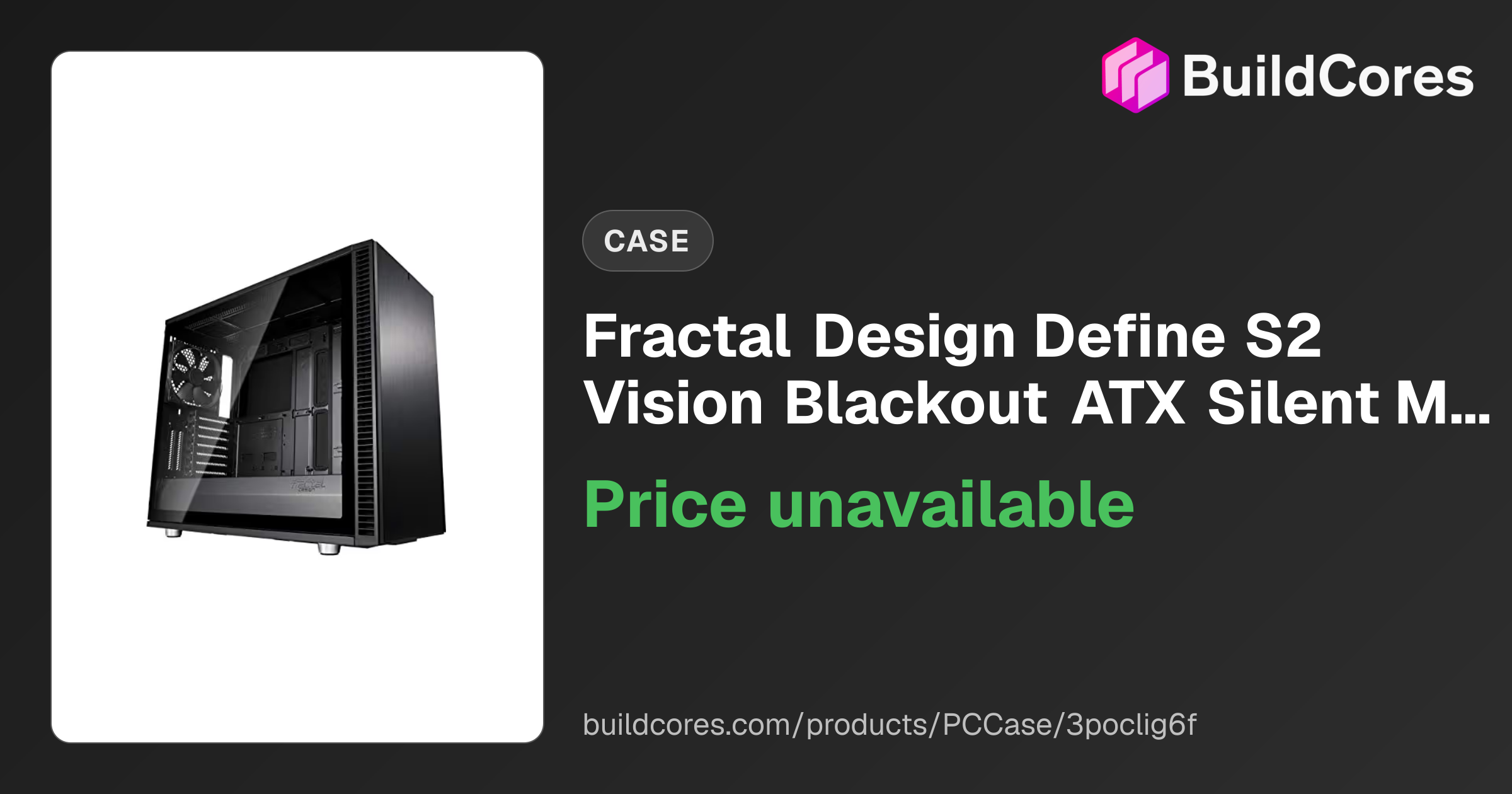 Fractal Design Define S2 Vision Blackout ATX Silent Modular Dark Tint ...