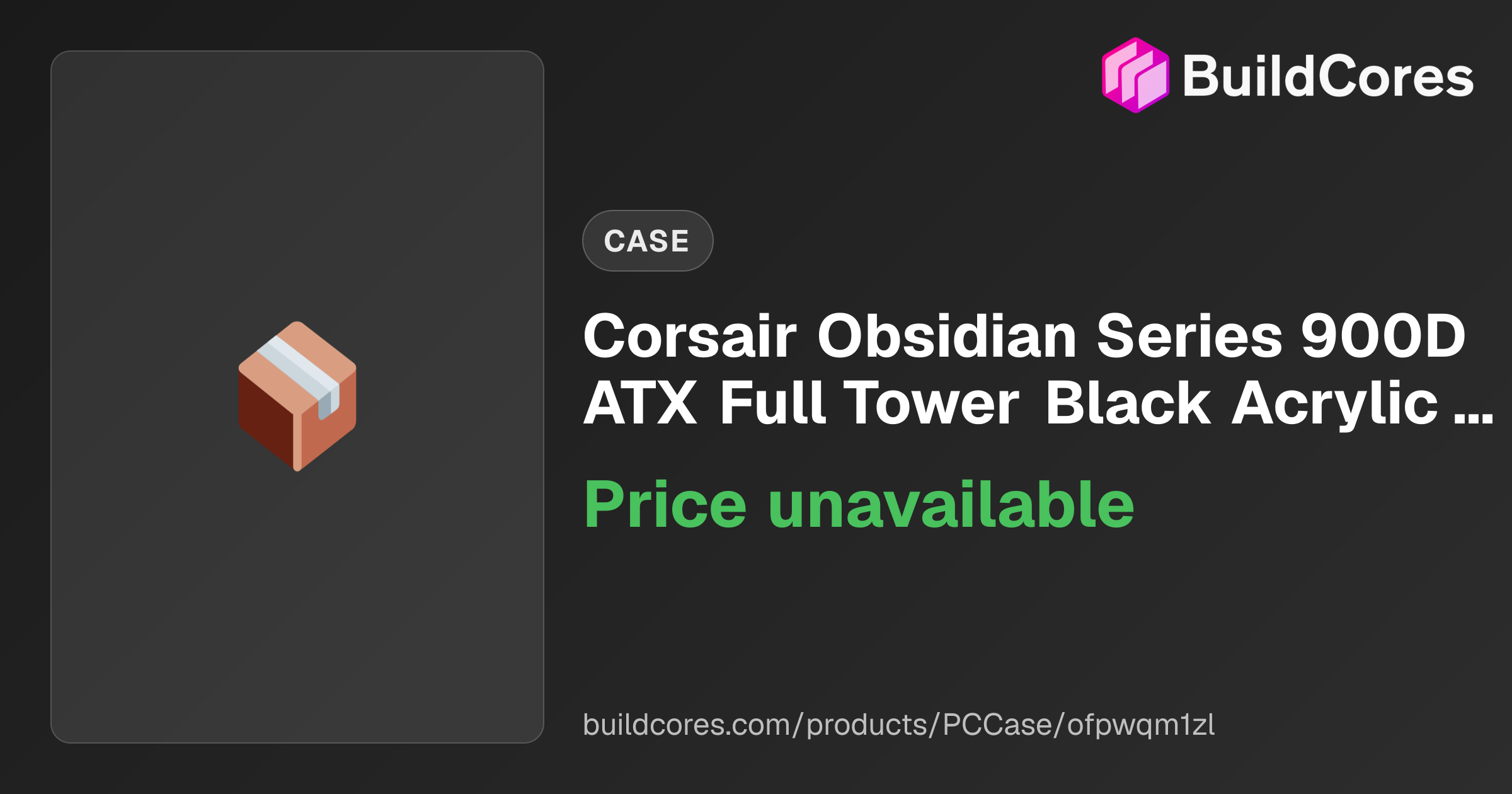 Corsair Obsidian Series 900D ATX Full Tower Black Acrylic Side Panel ...