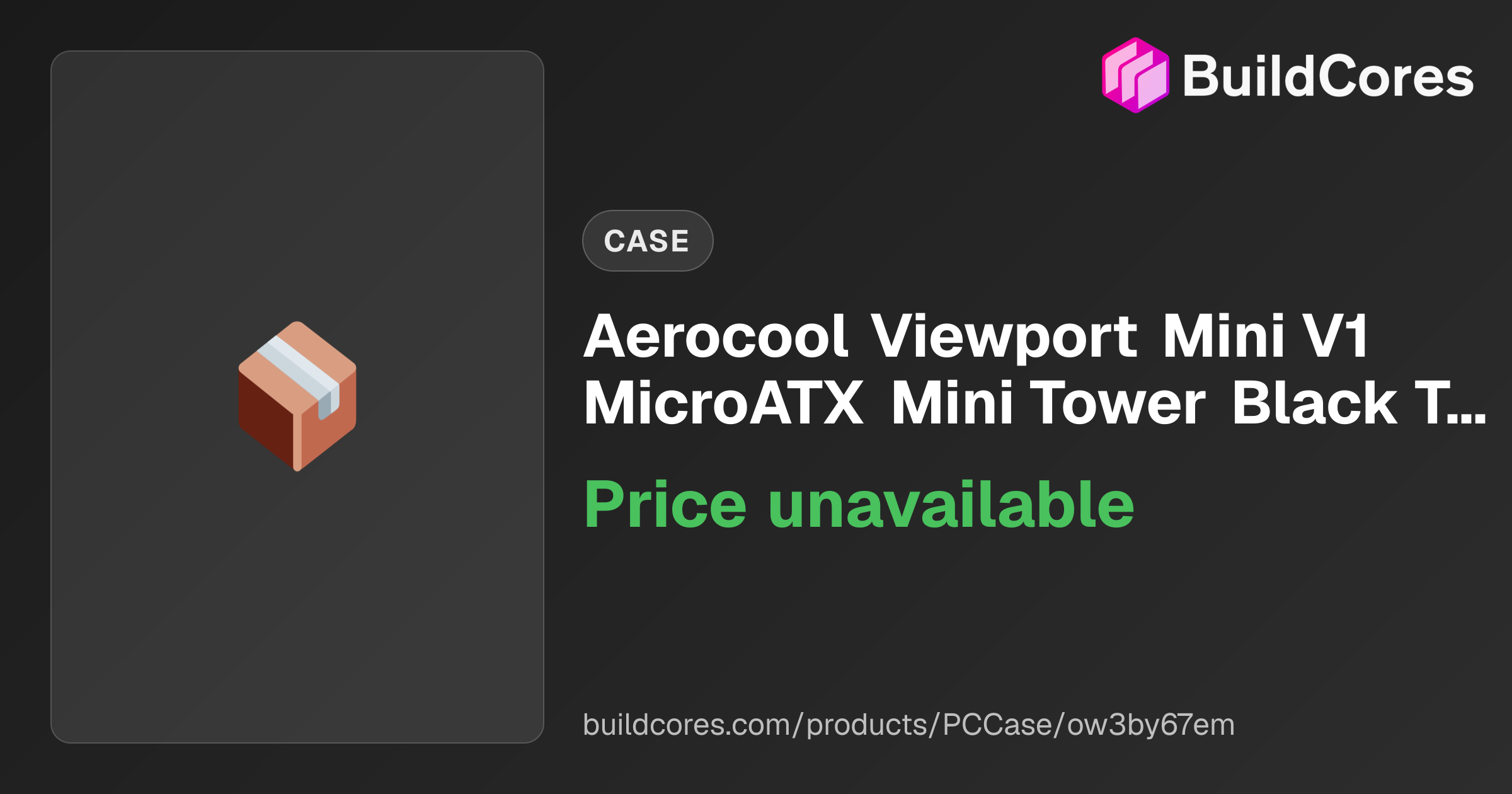 Aerocool Viewport Mini V1 MicroATX Mini Tower Black Tempered Glass ...