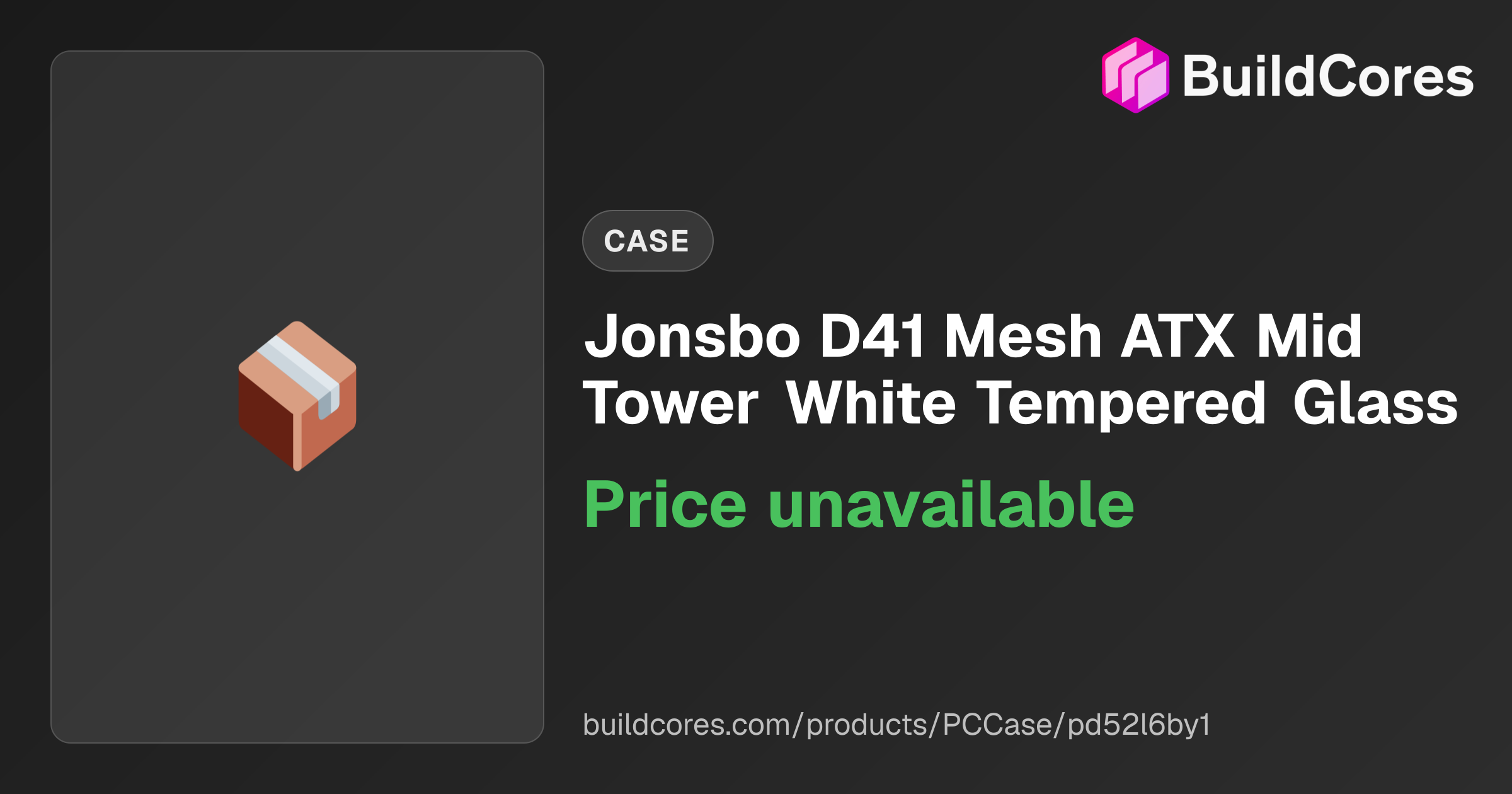 Jonsbo D41 Mesh ATX Mid Tower White Tempered Glass | BuildCores