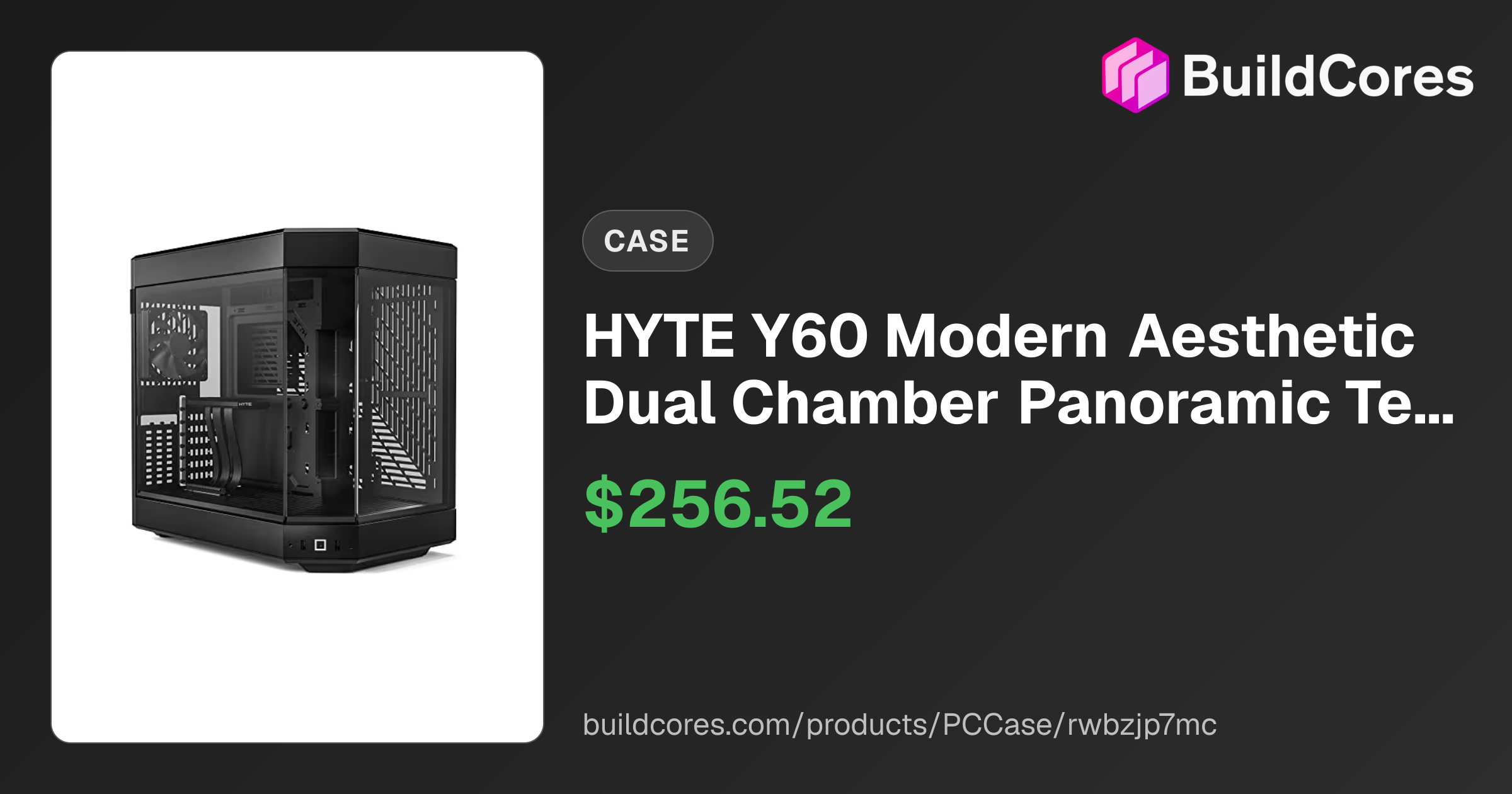 HYTE Y60 Modern Aesthetic Dual Chamber Panoramic Tempered Glass Mid ...