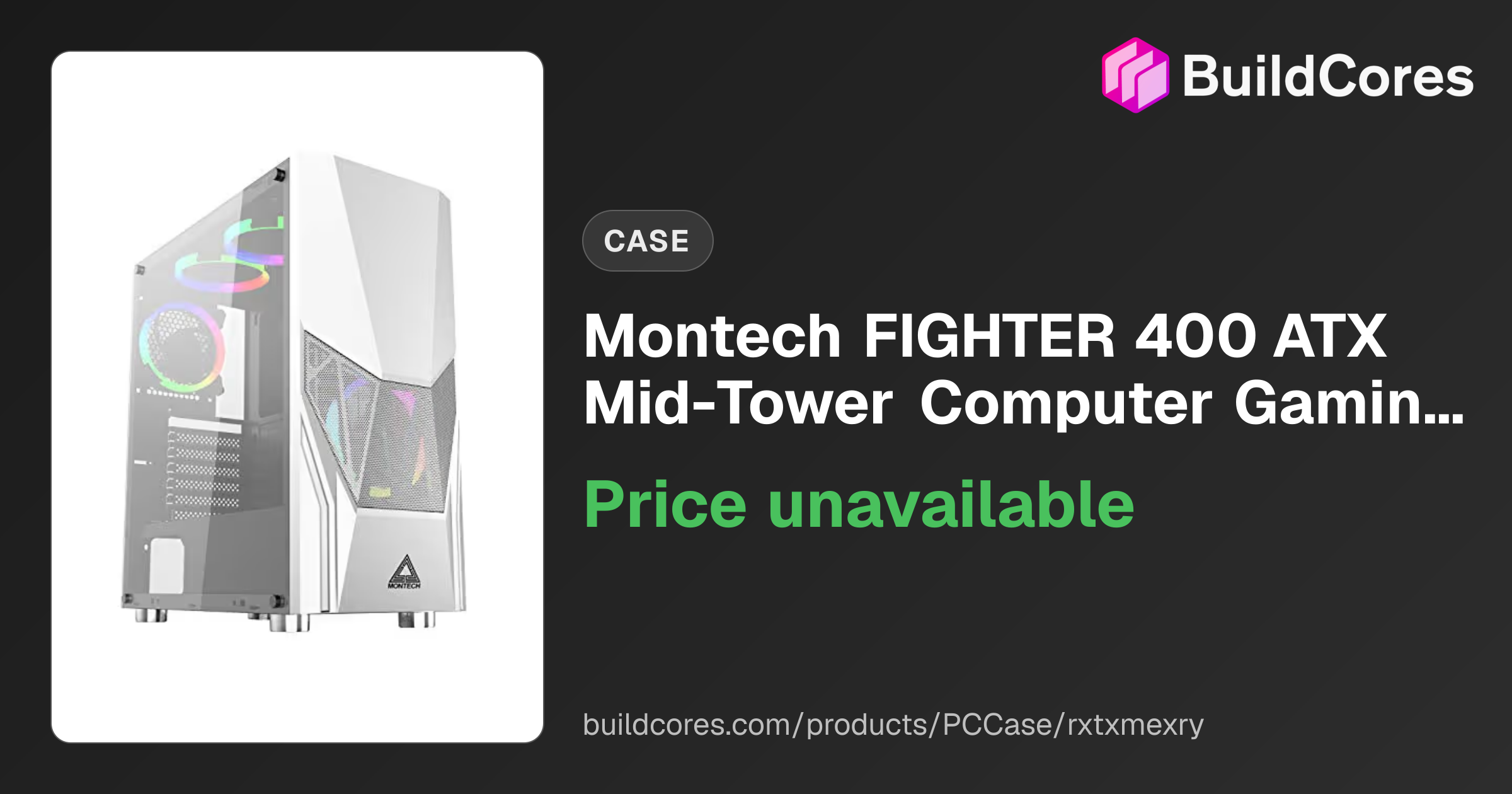 Montech FIGHTER 400 ATX Mid-Tower Computer Gaming Case | BuildCores