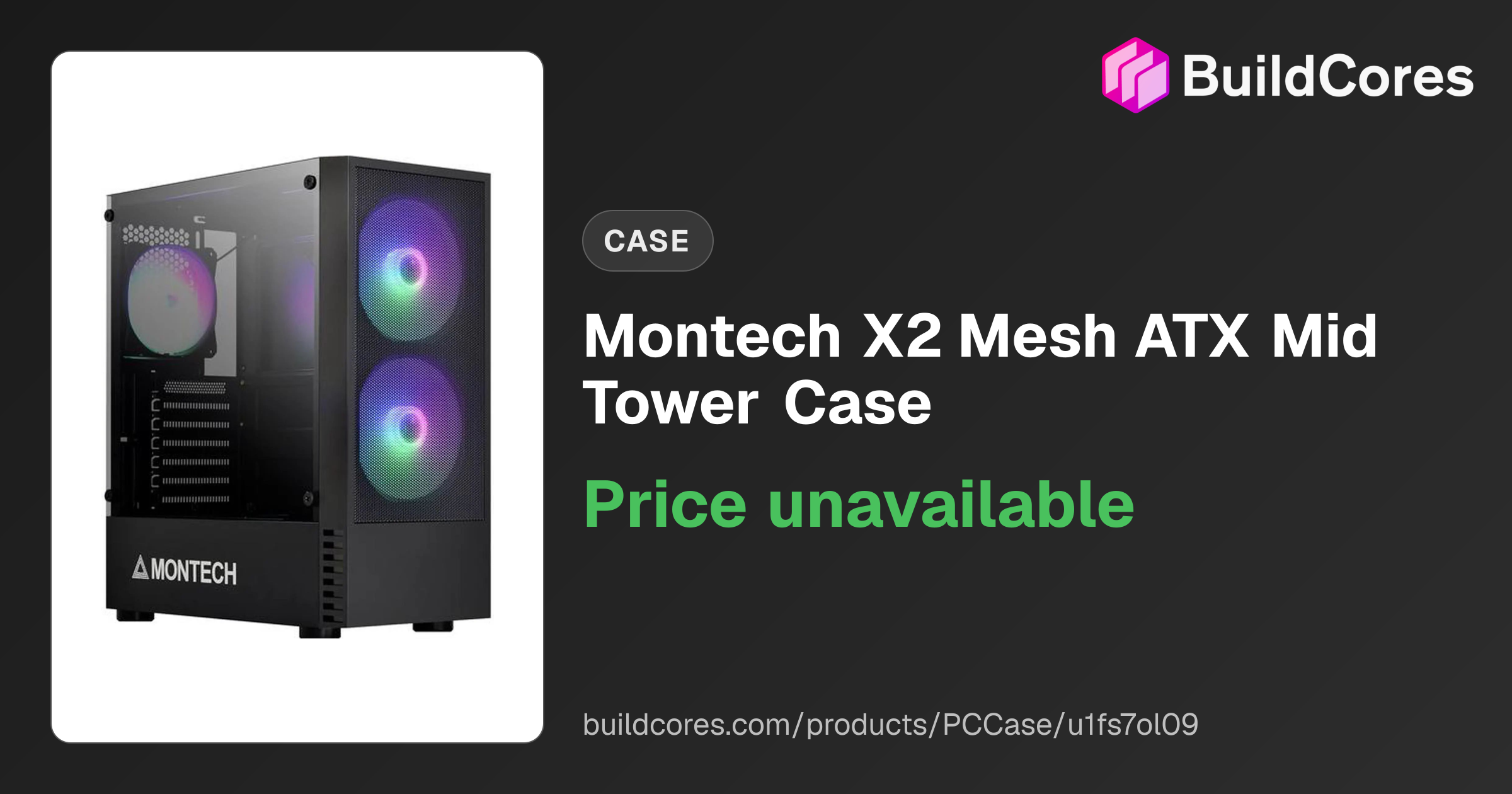 Montech X2 Mesh ATX Mid Tower Case | BuildCores