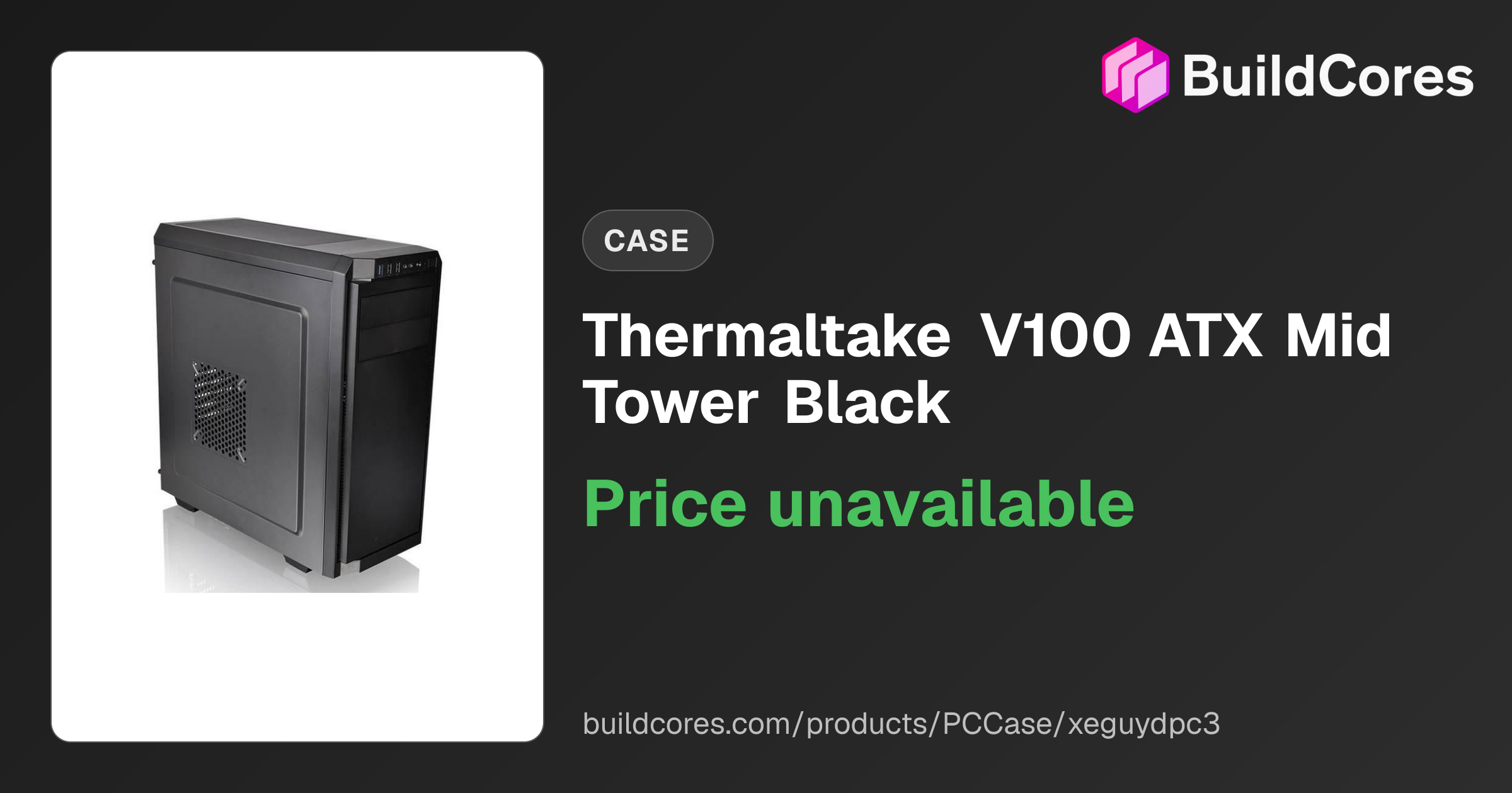 Thermaltake V100 ATX Mid Tower Black | BuildCores