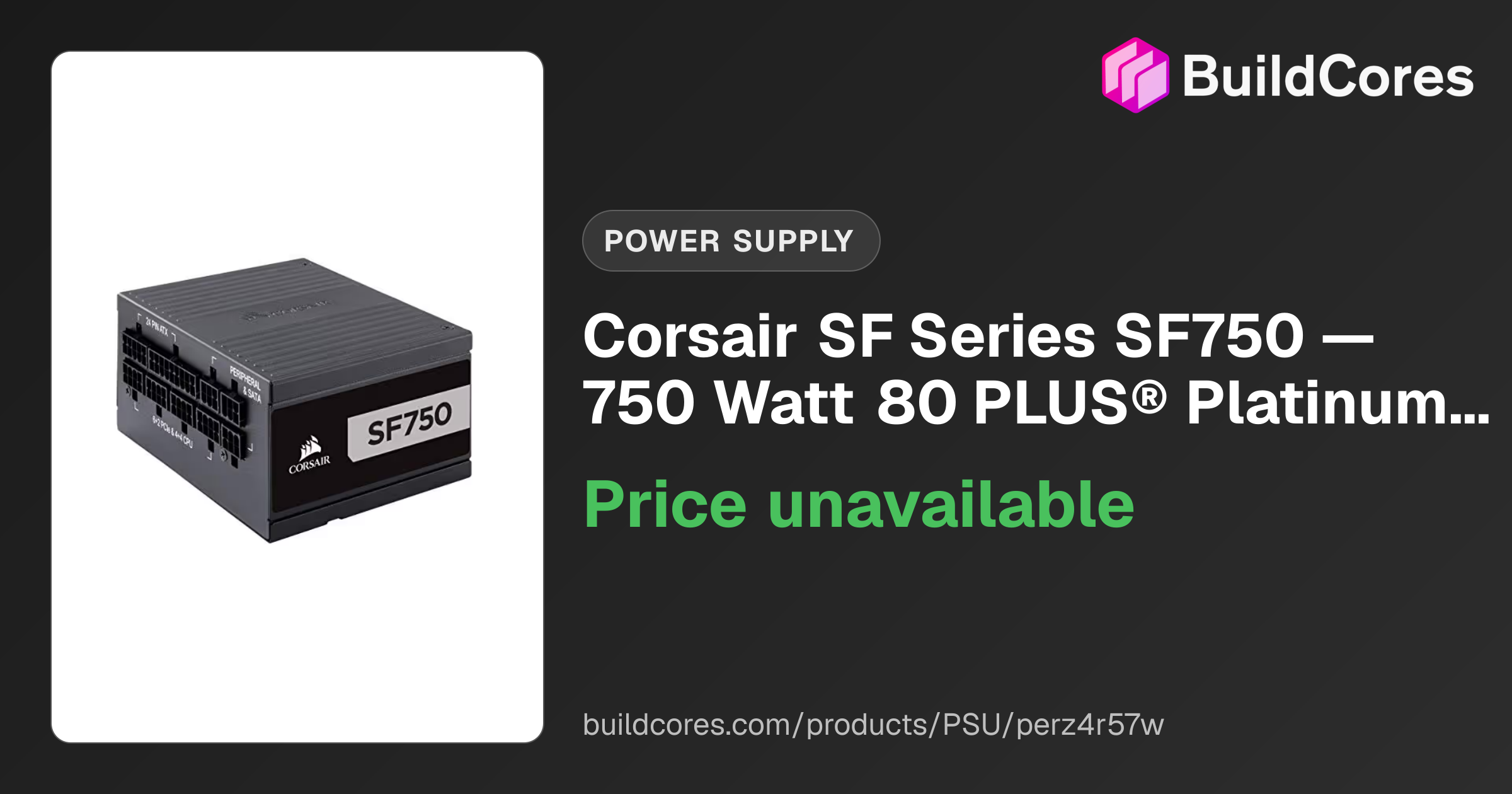 Corsair SF Series SF750 — 750 Watt 80 PLUS® Platinum Certified High ...