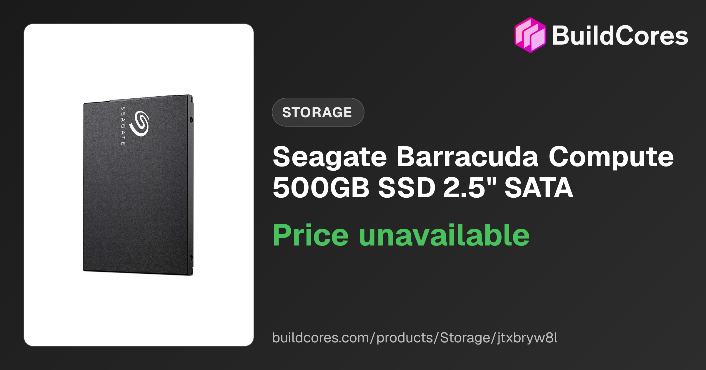Seagate Barracuda Compute 500GB SSD 2.5" SATA | BuildCores